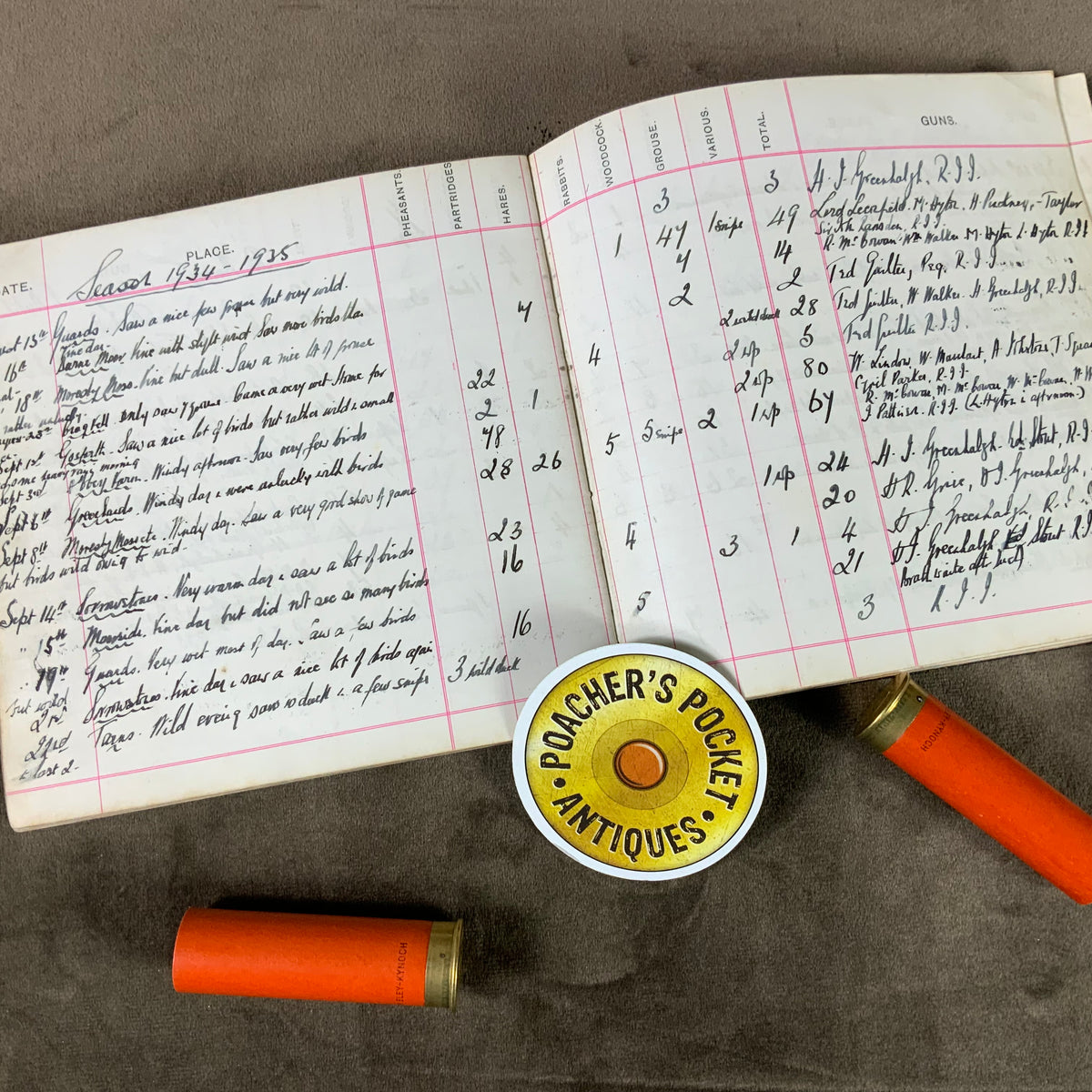 Cumbrian Game Shooting Diary 1925 - 1940 – Poacher's Pocket Antiques